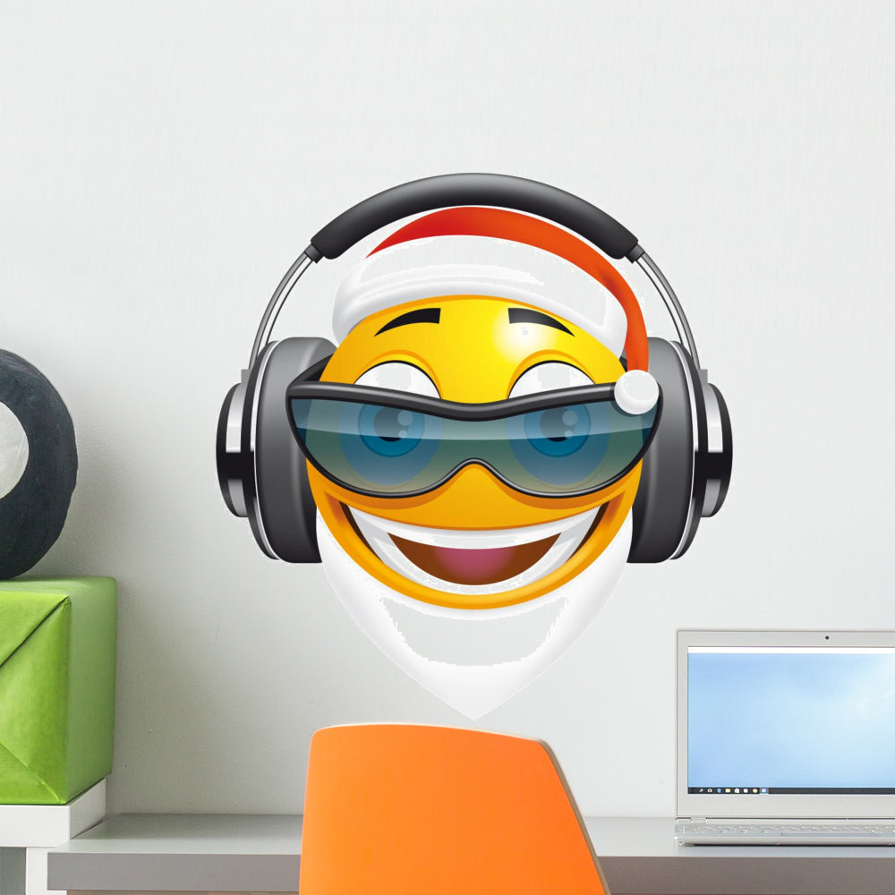 Dj Emoticon Santa Wall Decal – Wallmonkeys