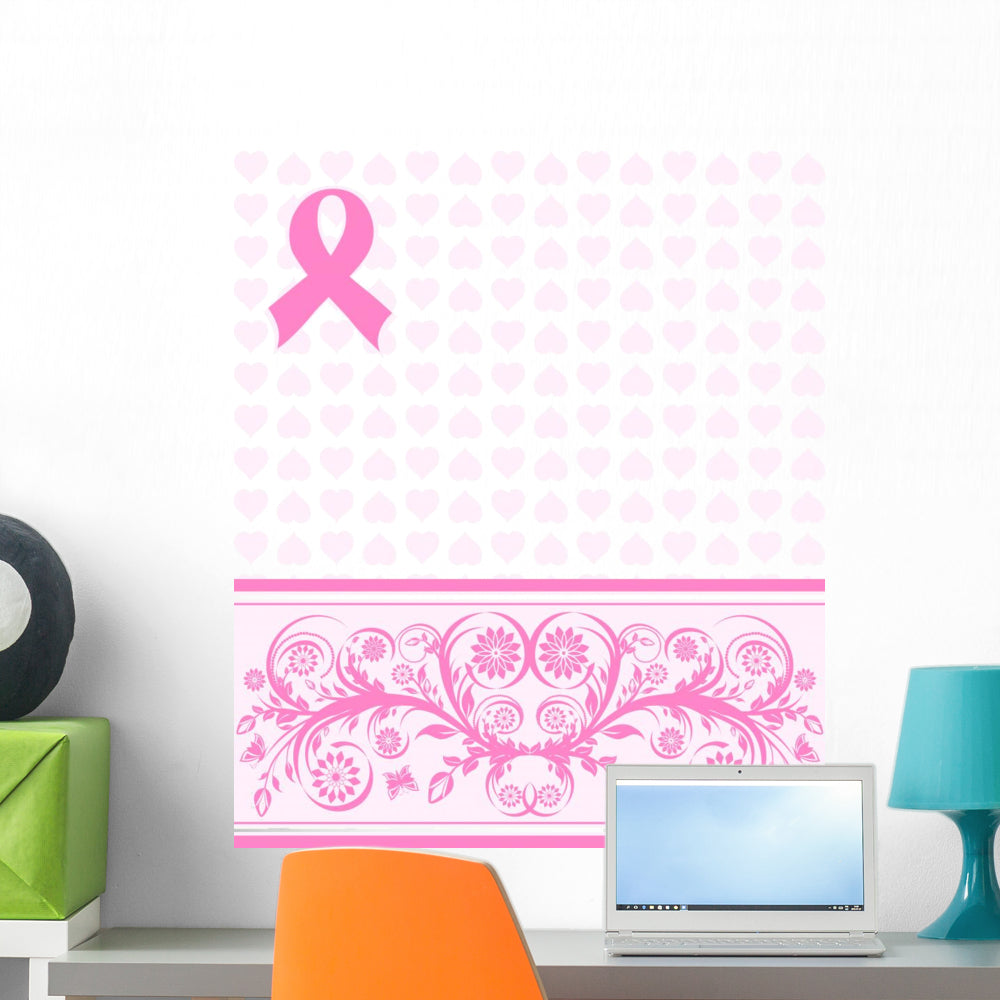 Vector Illustration Pink Ribbon Wall Mural – Wallmonkeys