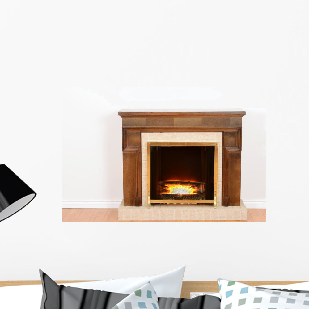 Fireplace with Fake Fire Wall Mural – Wallmonkeys