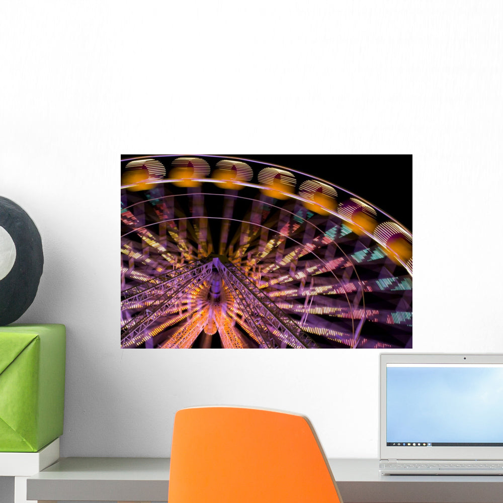 Illuminated Ferris Wheel Night Wall Mural – Wallmonkeys