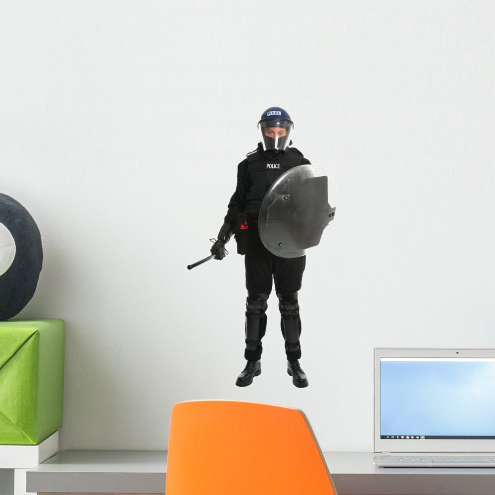 Police Riot Officer Wall Decal – Wallmonkeys