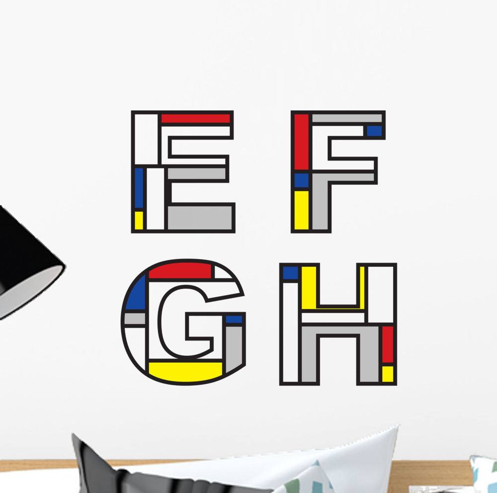 Mondrian Alphabet Letters Wall Decal – Wallmonkeys