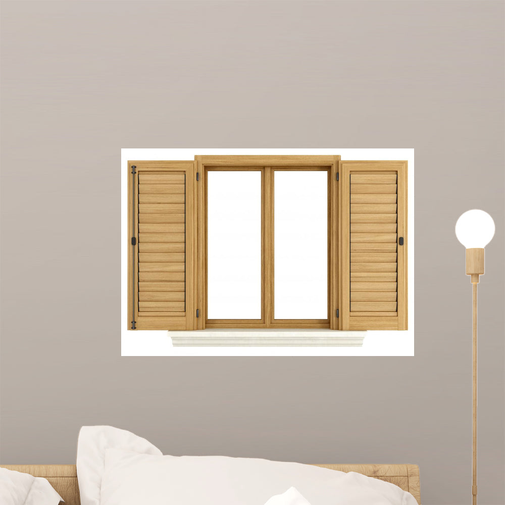 Wooden Window Shutters Wall Decal – Wallmonkeys