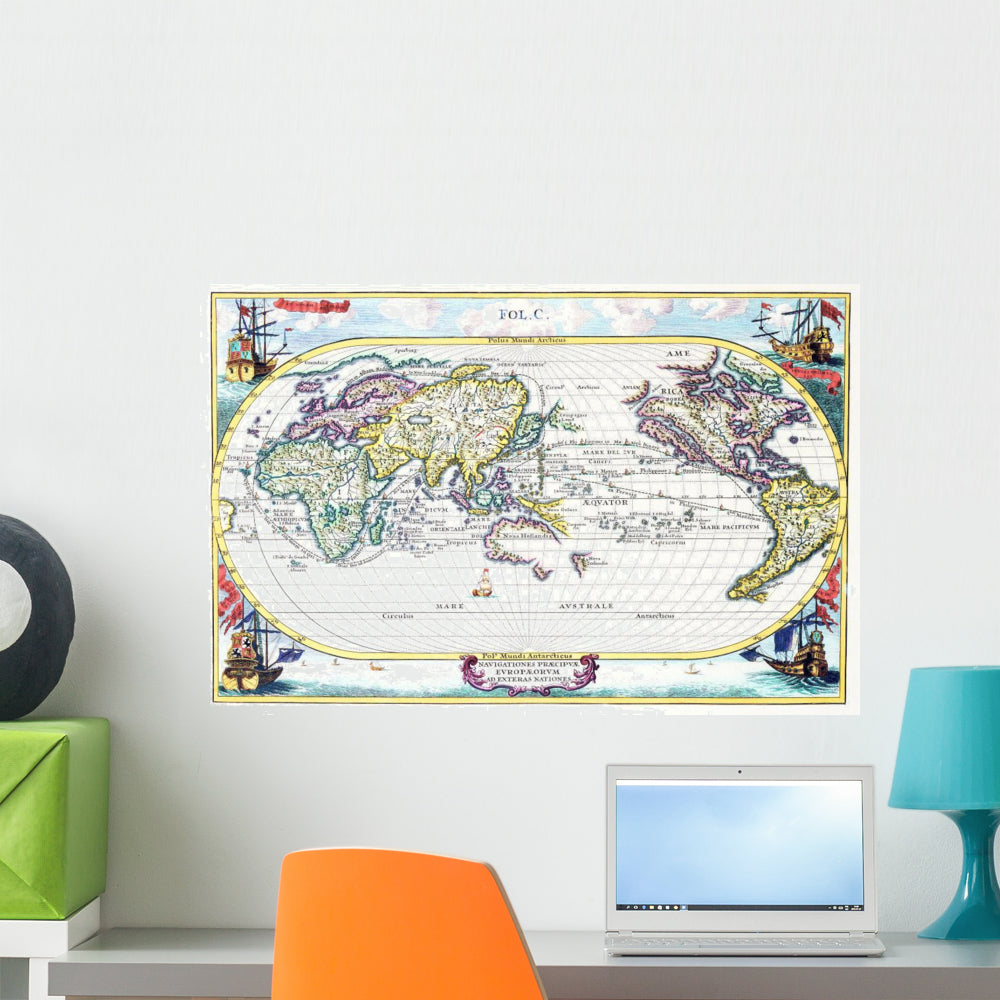 Antique Map 1700 Wall Mural – Wallmonkeys