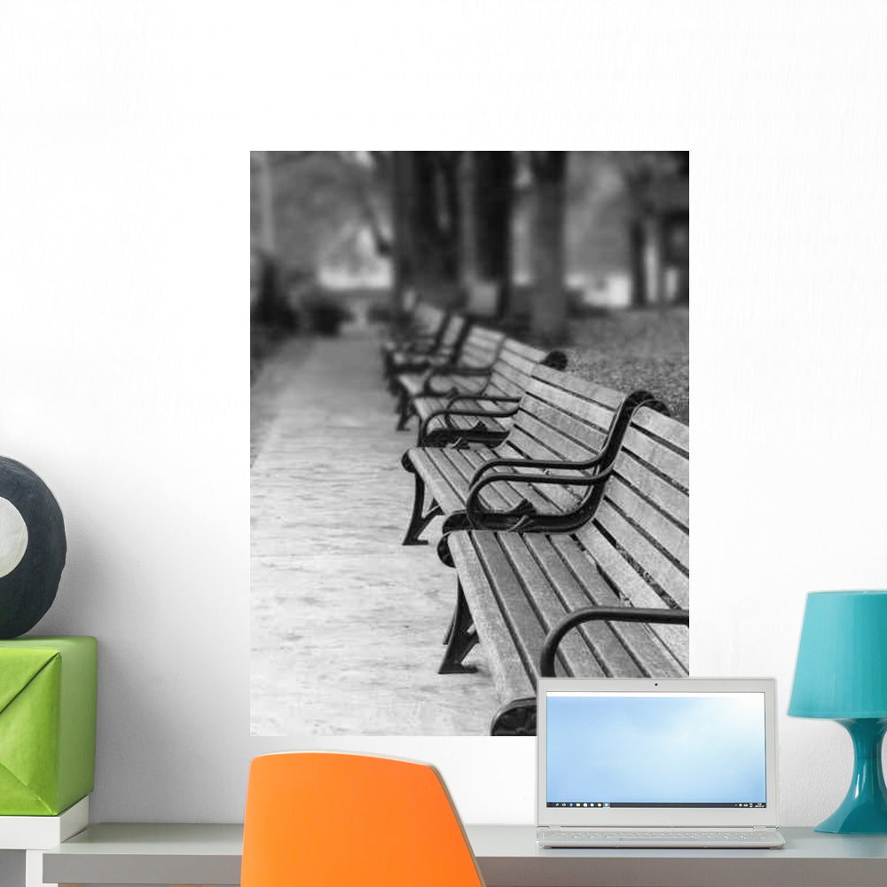 Paris Park Benches Wall Decal - WallMonkeys.com – Wallmonkeys