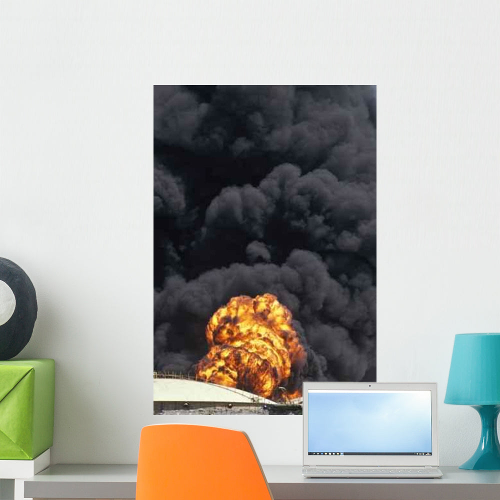 Fire and Thick Black Smoke Wall Decal - WallMonkeys.com – Wallmonkeys