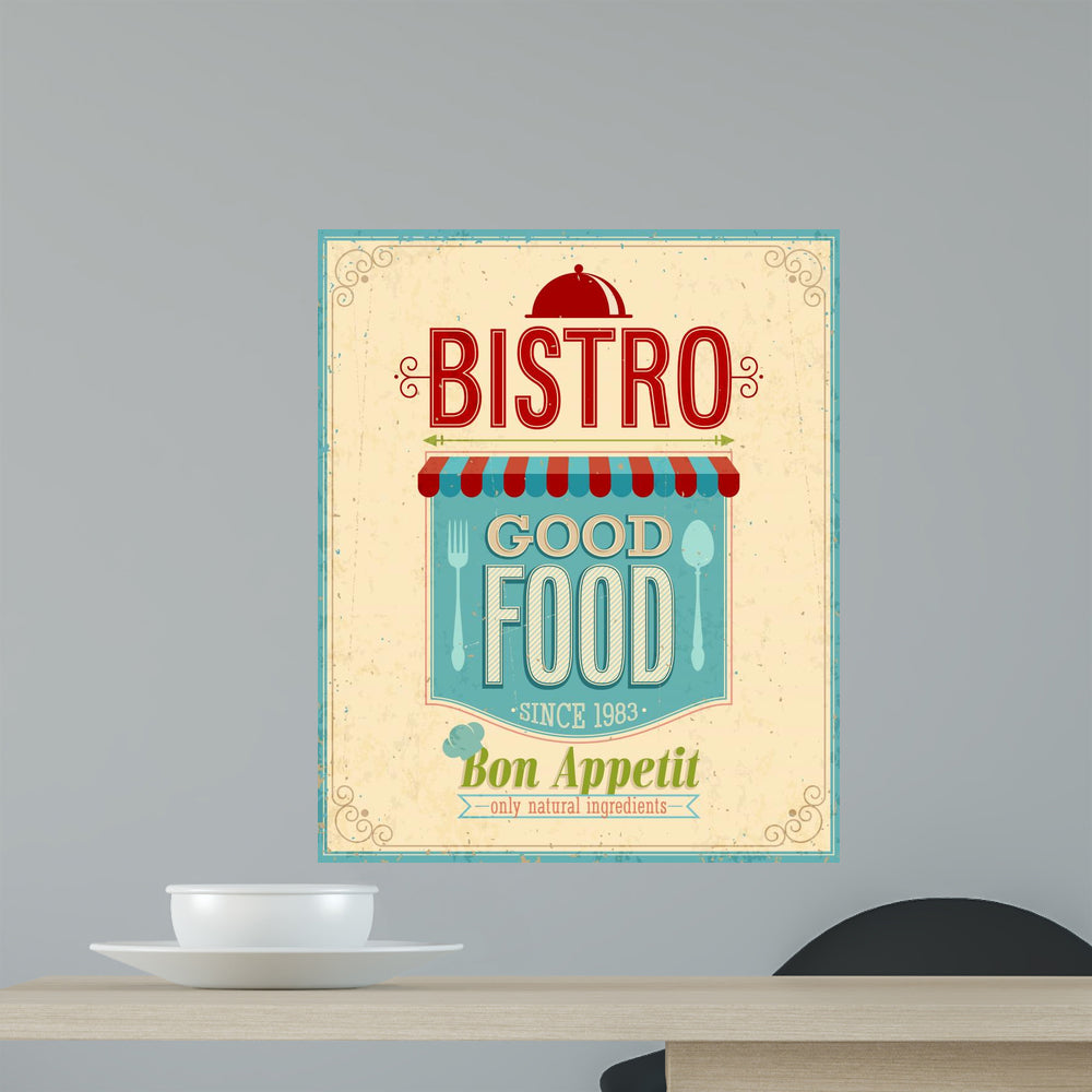 Vintage Bistro Poster Vector – Wallmonkeys