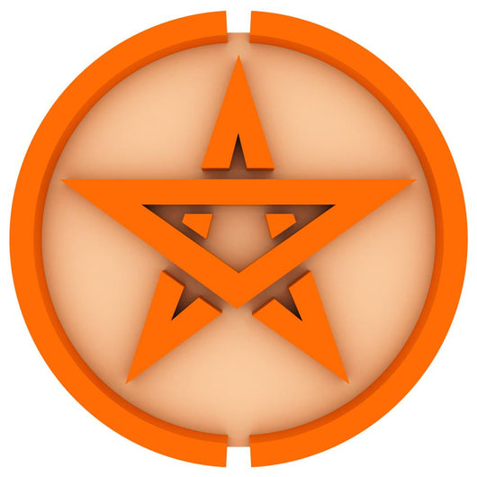 Orange 3D Pentagram Wall Decal – Wallmonkeys