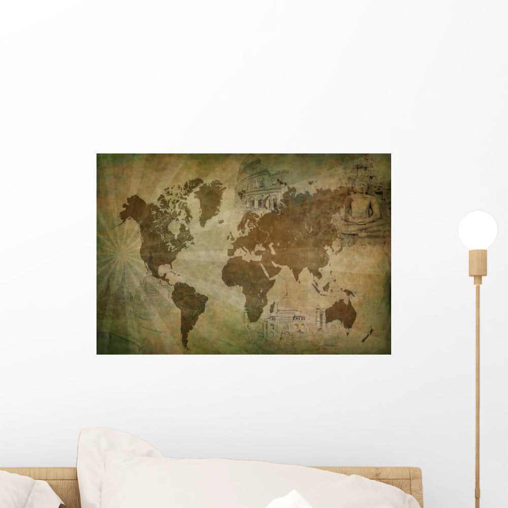 Ancient World Travel Map Wall Mural – Wallmonkeys