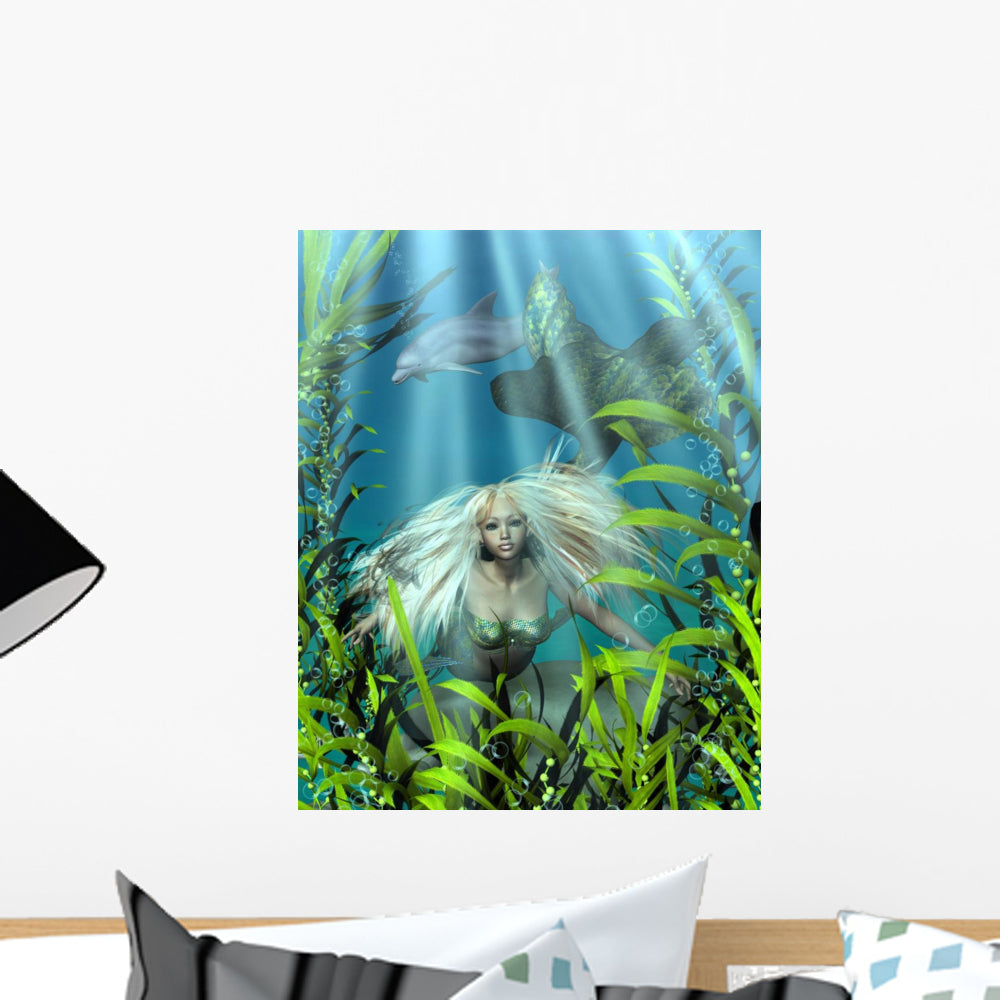 Green and Blue Mermaid – Wallmonkeys