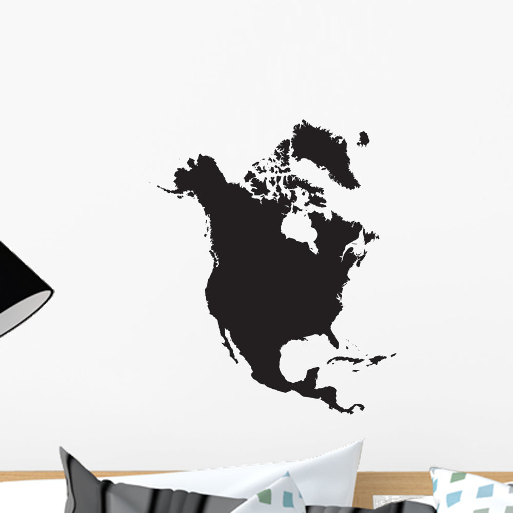 Solid Black North America Wall Decal – Wallmonkeys