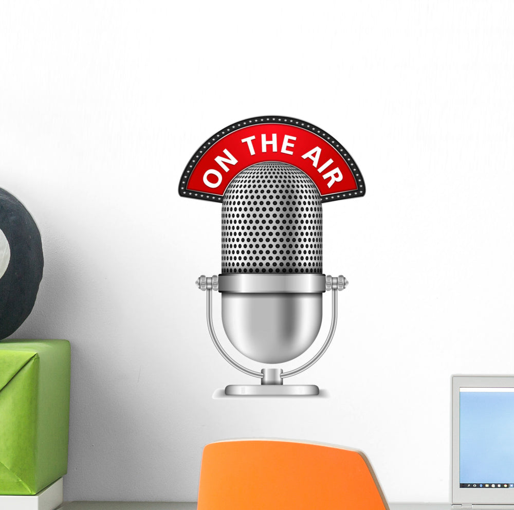 Retro Microphone Air Wall Decal – Wallmonkeys
