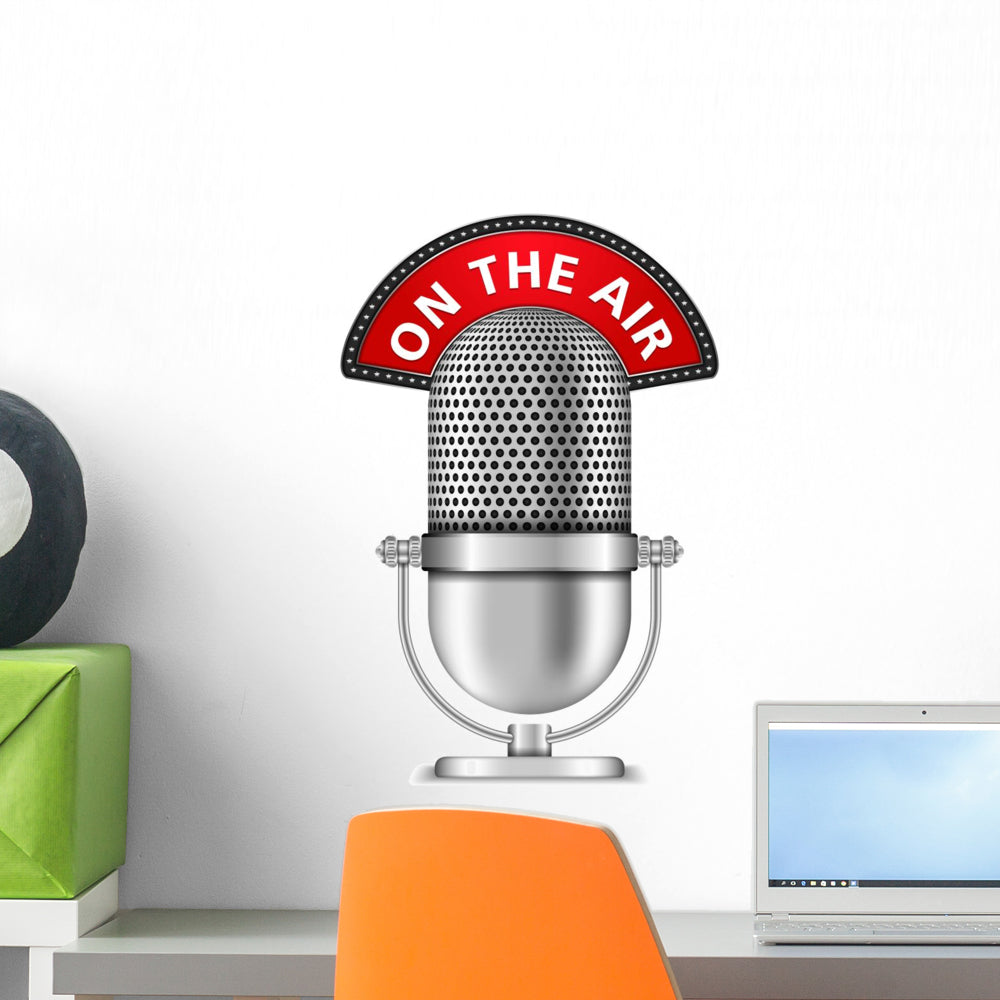Retro Microphone Air Wall Decal – Wallmonkeys