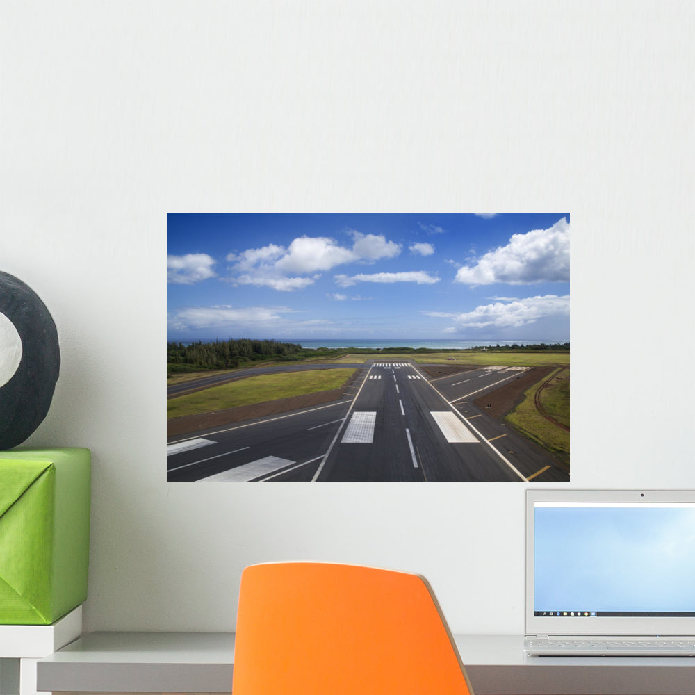 Cloudy Airport Runway Wall Mural – Wallmonkeys