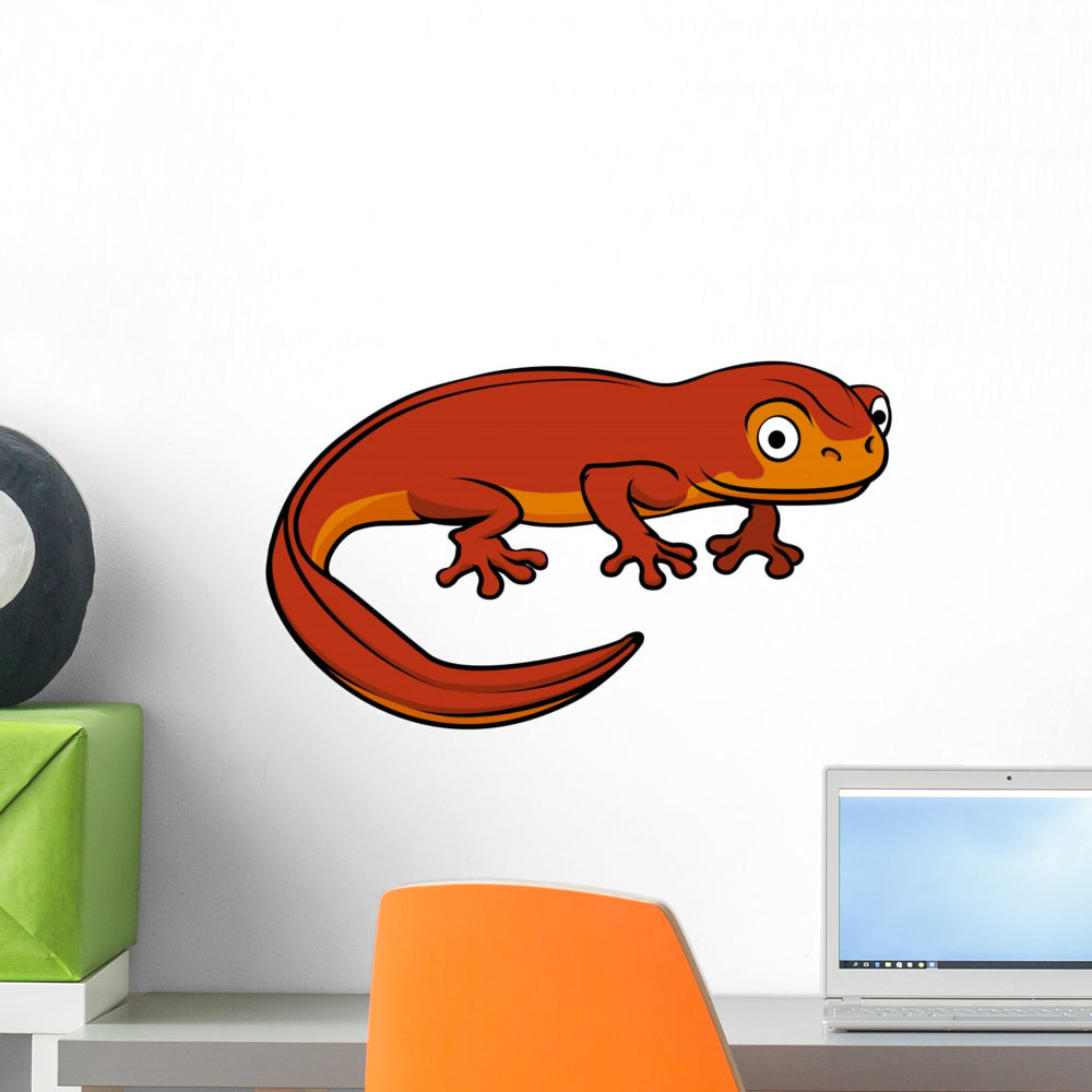 Orange Cartoon Newt Wall Decal – Wallmonkeys