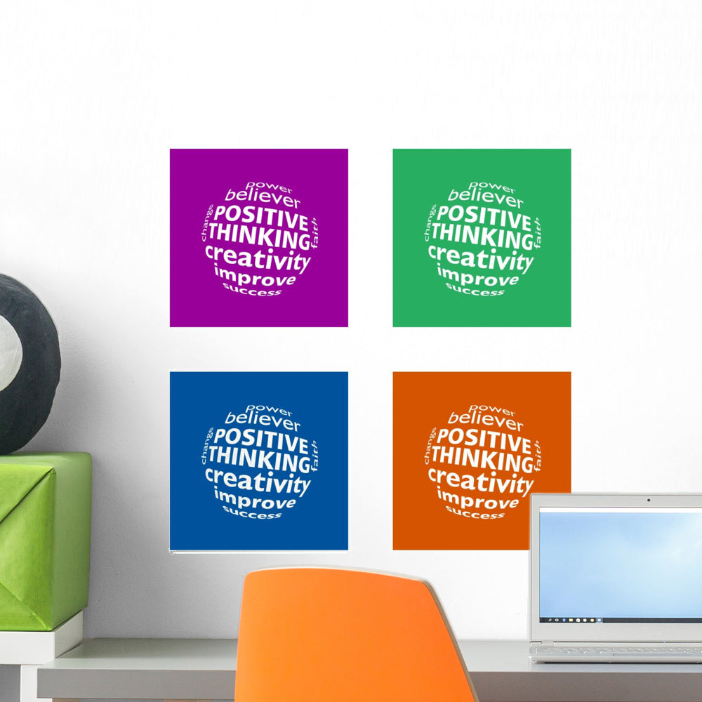 Positive Thinking Flat Design Wall Decal – Wallmonkeys
