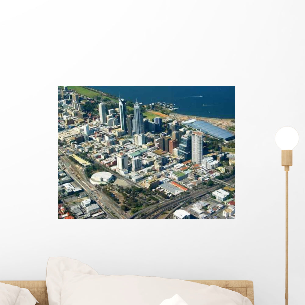 Perth City Aerial 2 Wall Decal Design 2 - WallMonkeys.com – Wallmonkeys