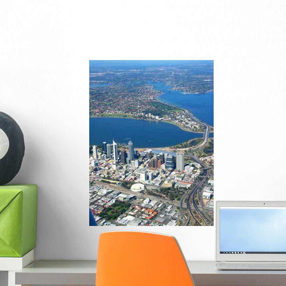 Perth City Aerial 2 Wall Decal Design 1 - WallMonkeys.com – Wallmonkeys