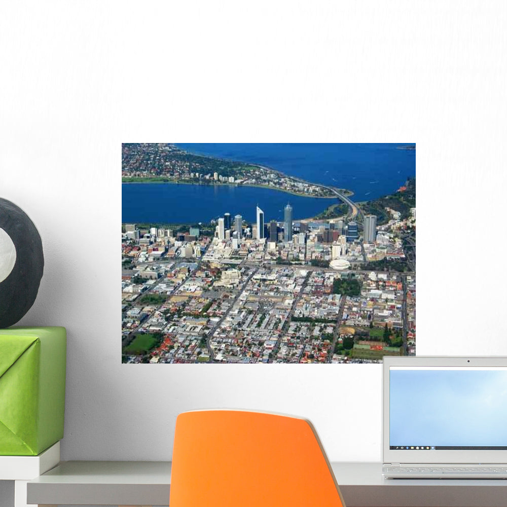 Perth City Aerial 4 Wall Decal - WallMonkeys.com – Wallmonkeys