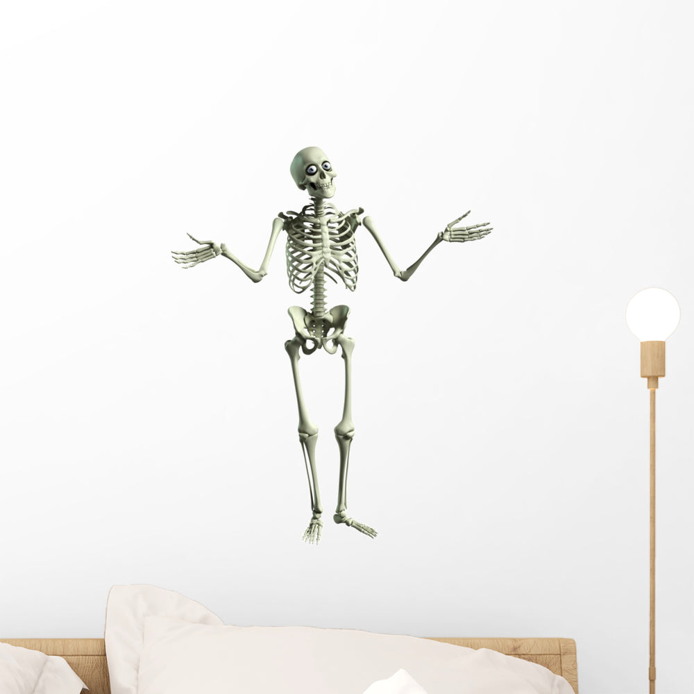 3D Cartoon Skeleton Wall Decal - WallMonkeys.com – Wallmonkeys