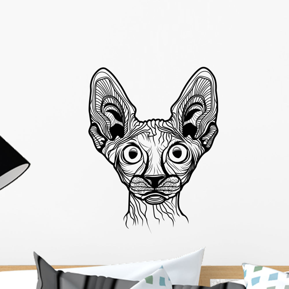 Vector Illustration Cat Head Wall Decal - WallMonkeys.com – Wallmonkeys