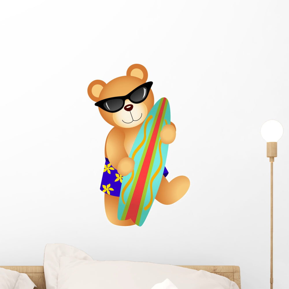 Surfing Teddy Bear Wall Decal - WallMonkeys.com – Wallmonkeys
