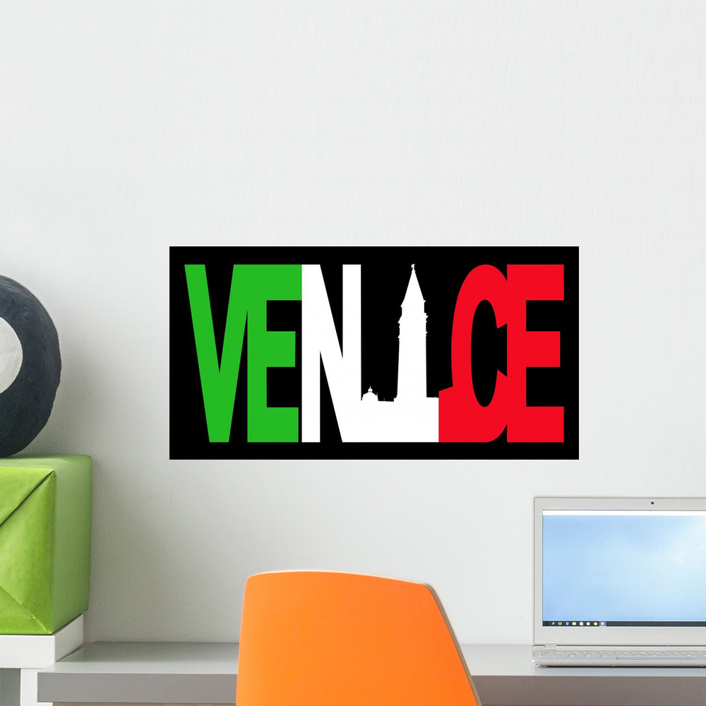 Venice Text with Campanile Wall Decal - WallMonkeys.com – Wallmonkeys