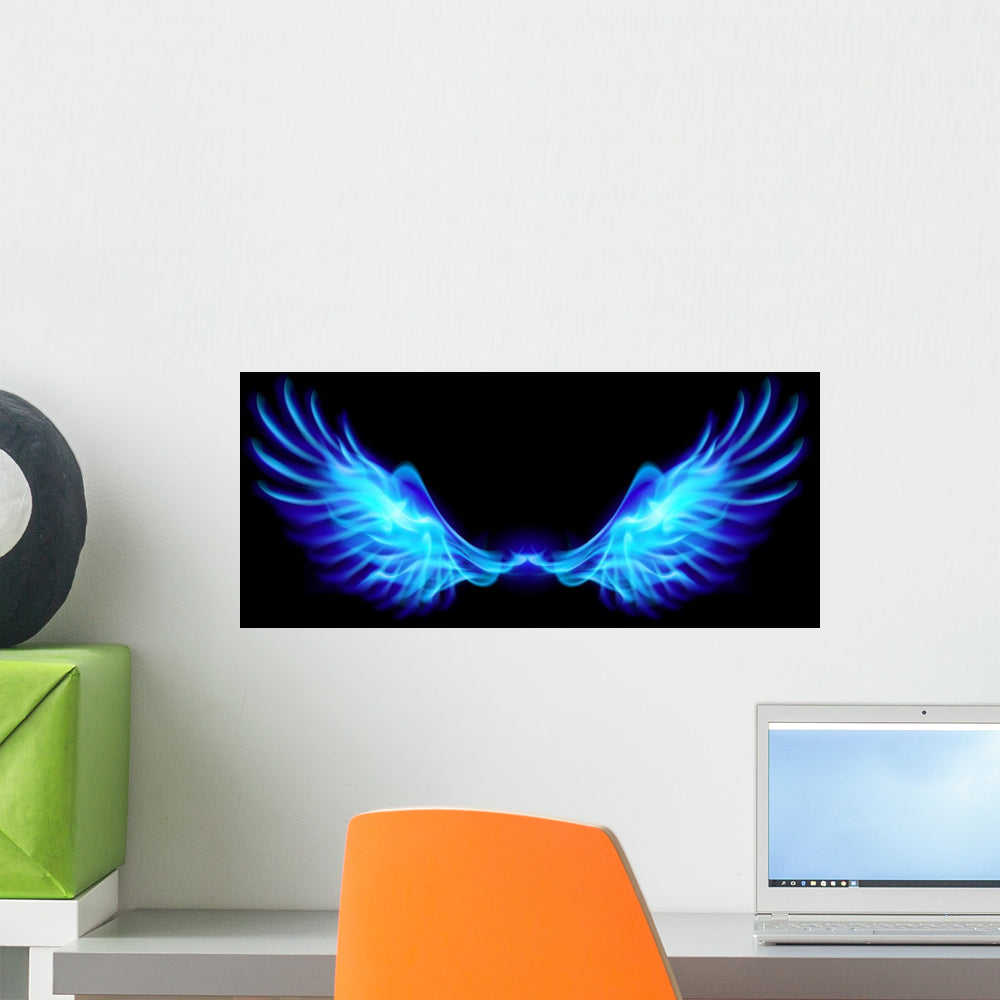 Blue Fire Wings Wall Decal – Wallmonkeys
