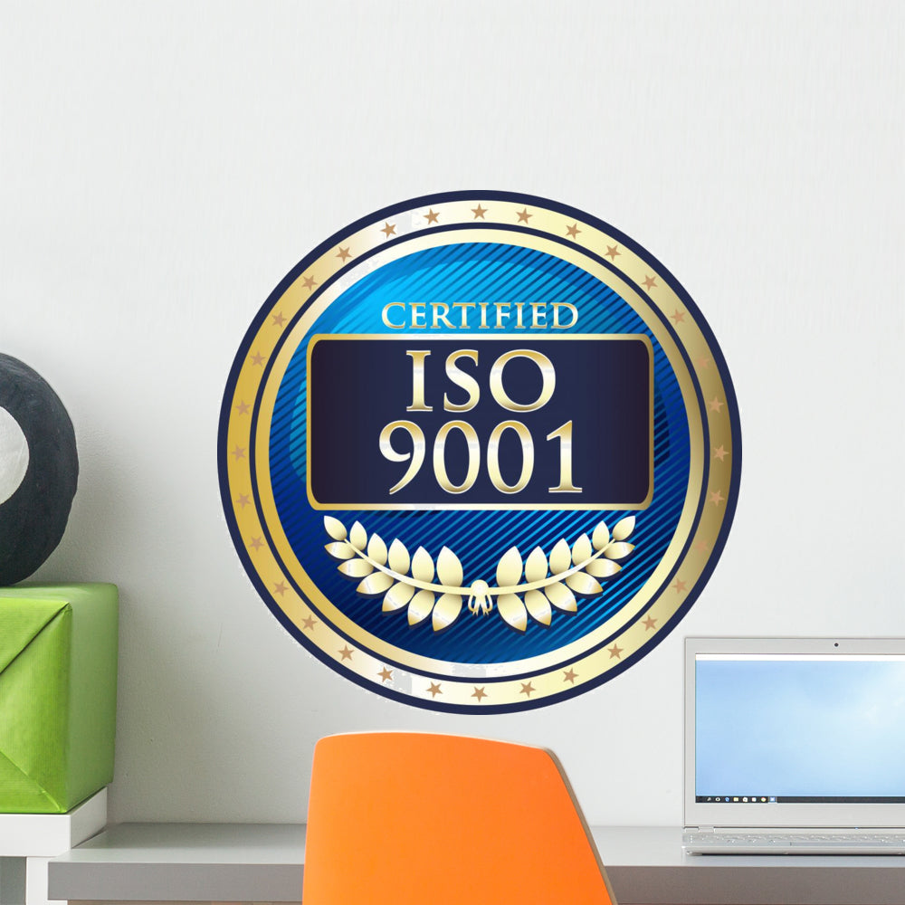Iso 9001 Certified Blue Wall Decal – Wallmonkeys