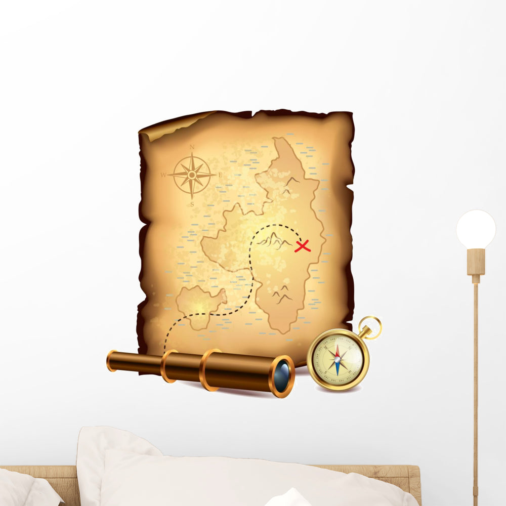 Pirates Explorers Treasure Map Wall Decal – Wallmonkeys