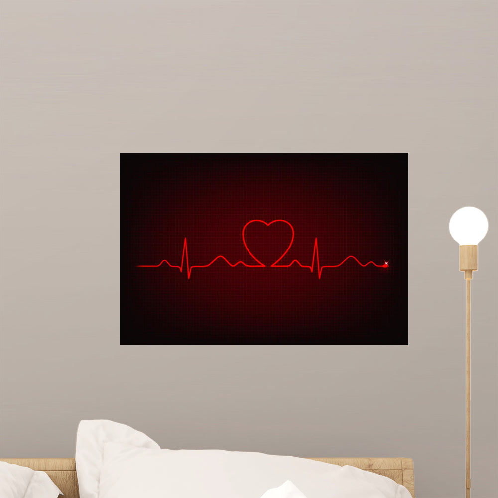 Cardiogram Line Forming Heart Wall Mural – Wallmonkeys