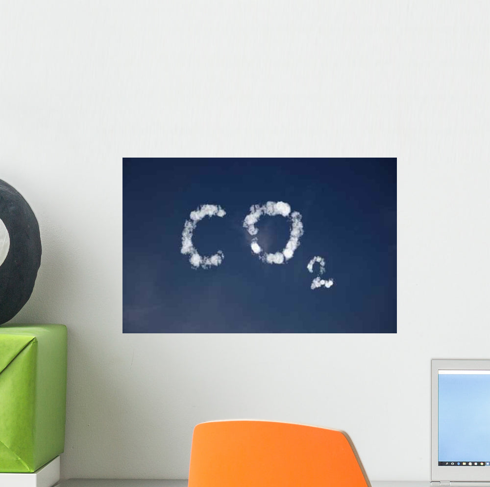 Co2 Written Clouds Sky Wall Decal - WallMonkeys.com – Wallmonkeys