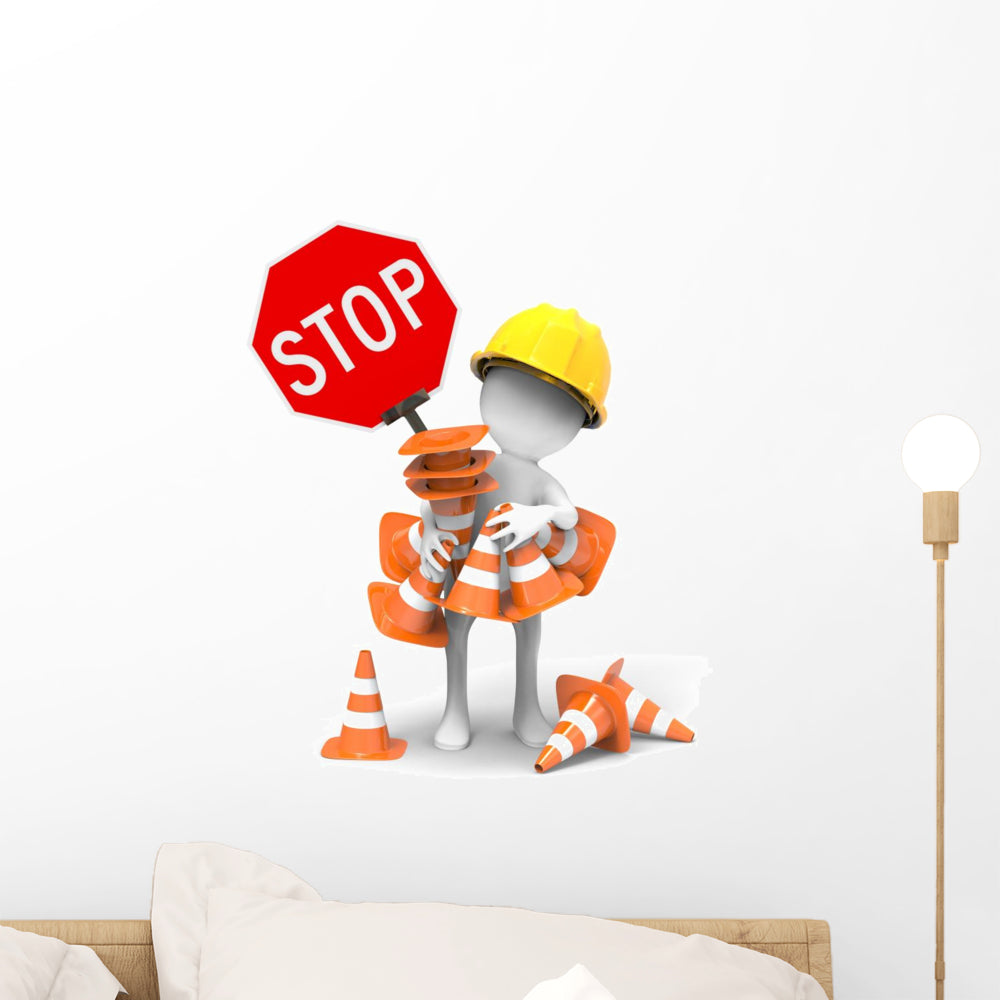 Road Sign Traffic Cones Wall Decal – Wallmonkeys