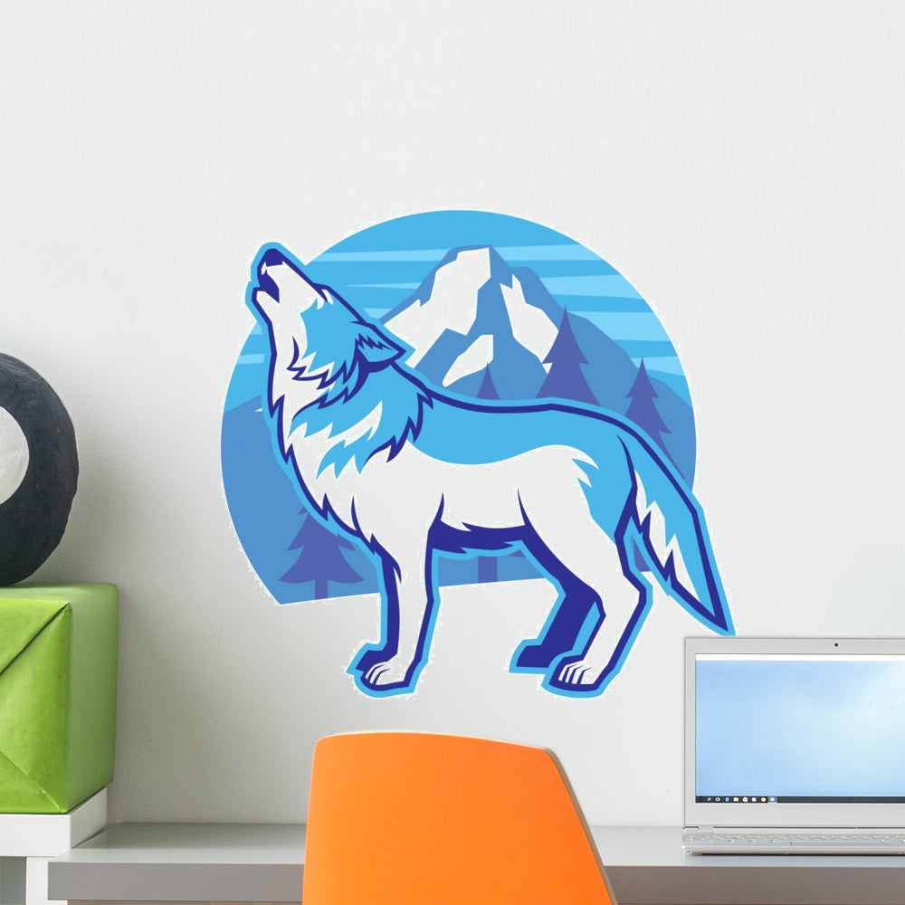 Howling Wolf Wall Decal – Wallmonkeys