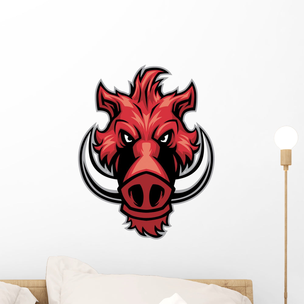 Razorback Head Mascot Wall Decal – Wallmonkeys