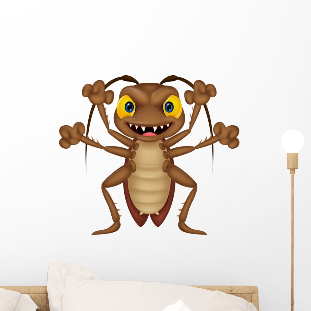 Scary Cockroach Cartoon Wall Decal – Wallmonkeys