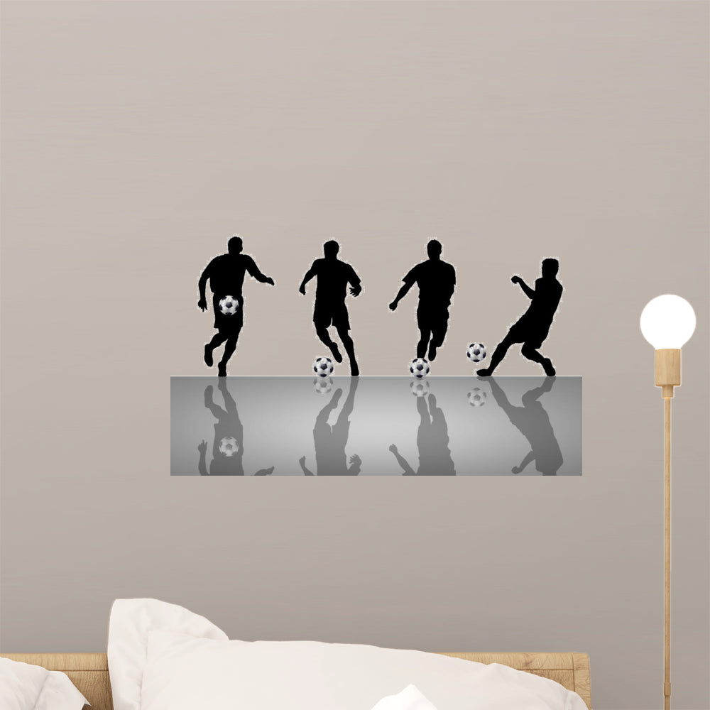 Football Silhouettes Mirroring – Wallmonkeys