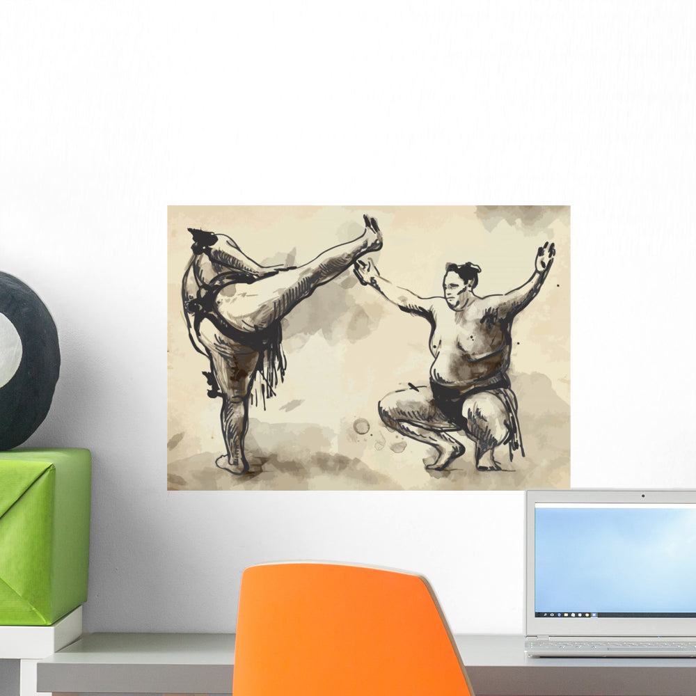 Calligraphy Art Sumo Wall Decal - WallMonkeys.com – Wallmonkeys