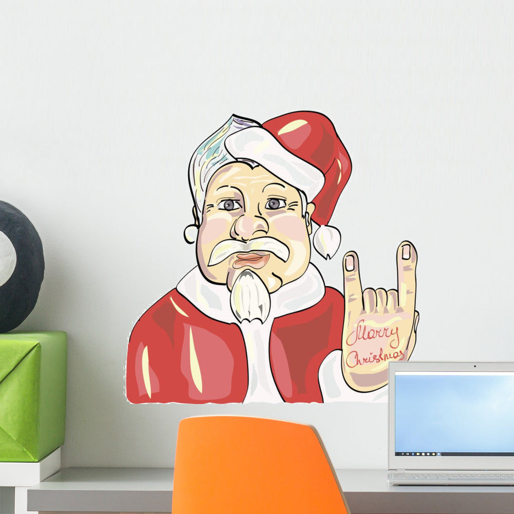 Modern Santa Claus Prefers Rock And Roll. Christmas Picture. Wall Decal ...