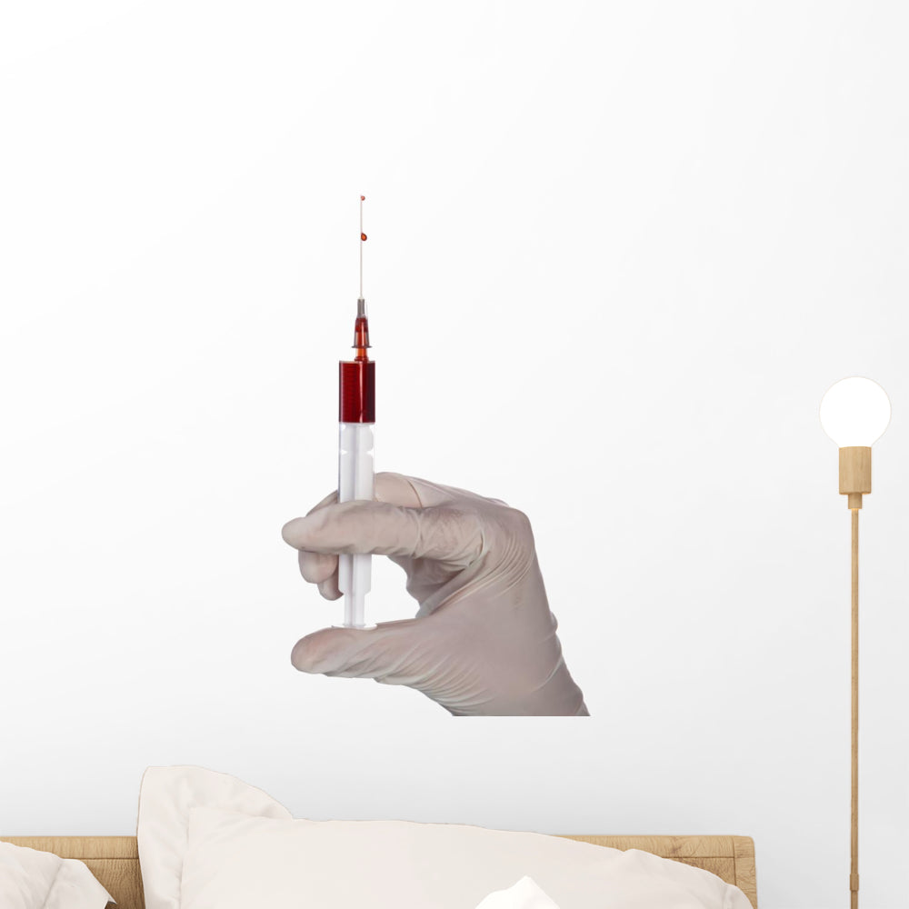 Medical Syringe With A Blood Wall Decal - WallMonkeys.com – Wallmonkeys