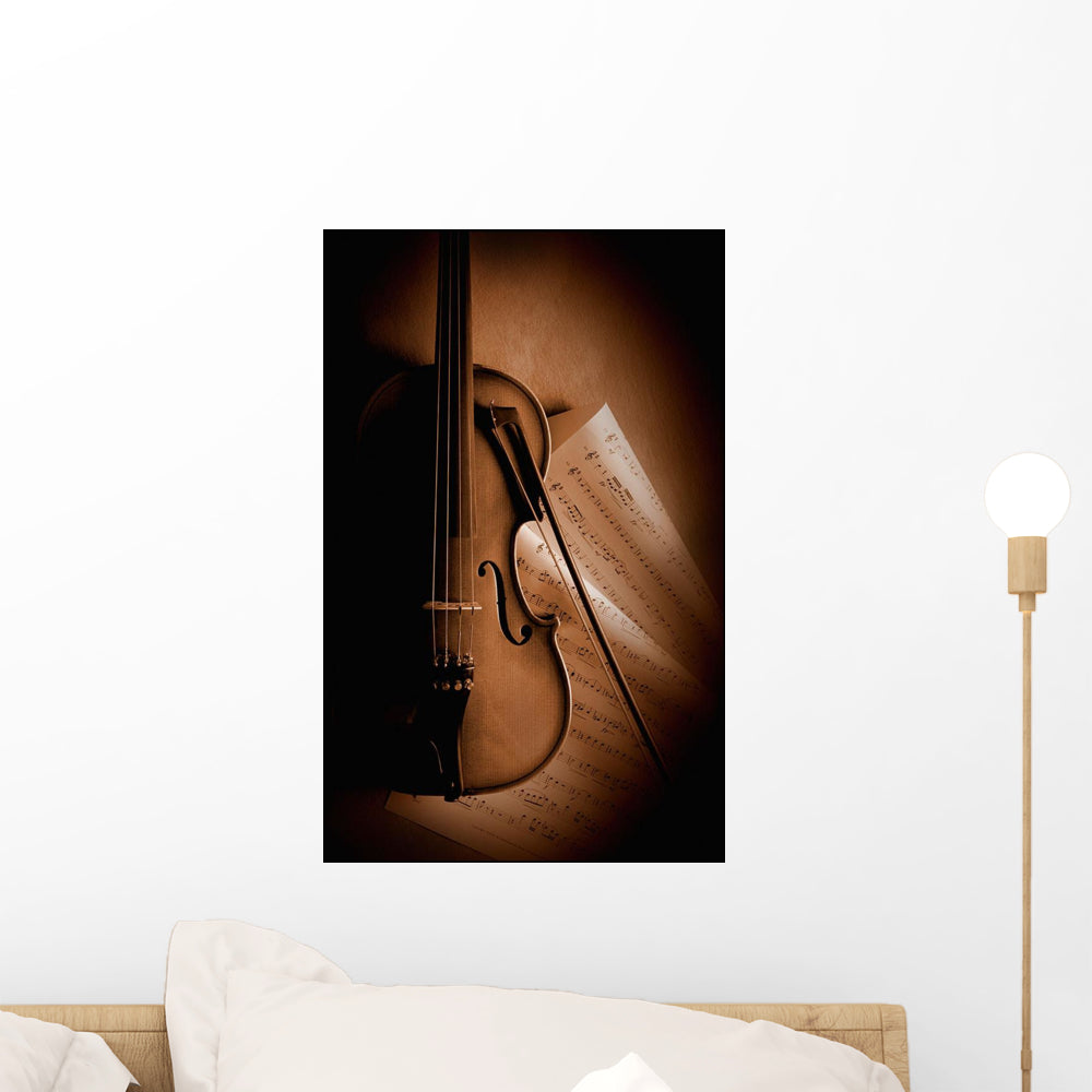 Violin and Sheet Music Wall Mural – Wallmonkeys
