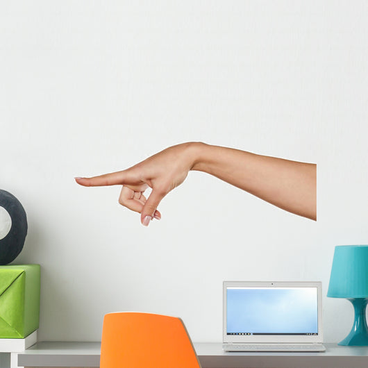 Beautiful Woman Hand Pointing Wall Decal – Wallmonkeys