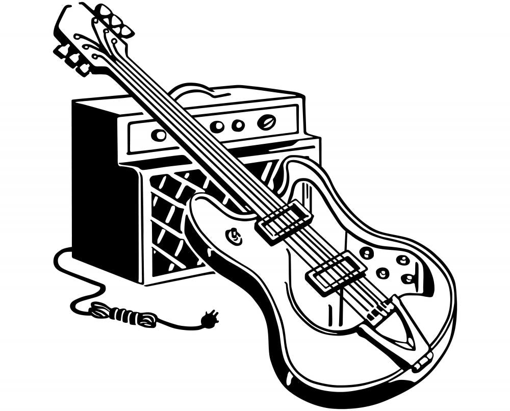 Electric Guitar and Amplifier Wall Decal – Wallmonkeys