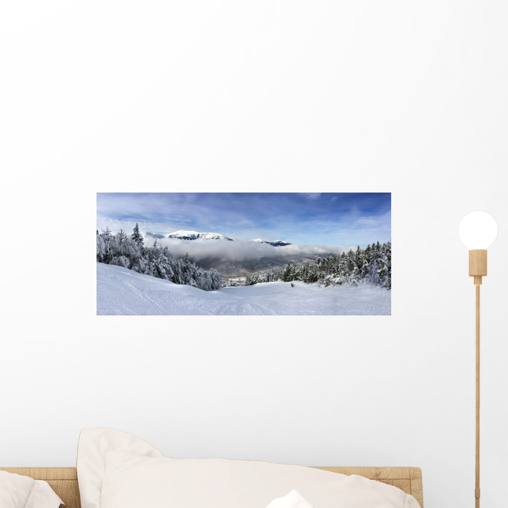 Snowy Slope Mountains Wall Decal - WallMonkeys.com – Wallmonkeys