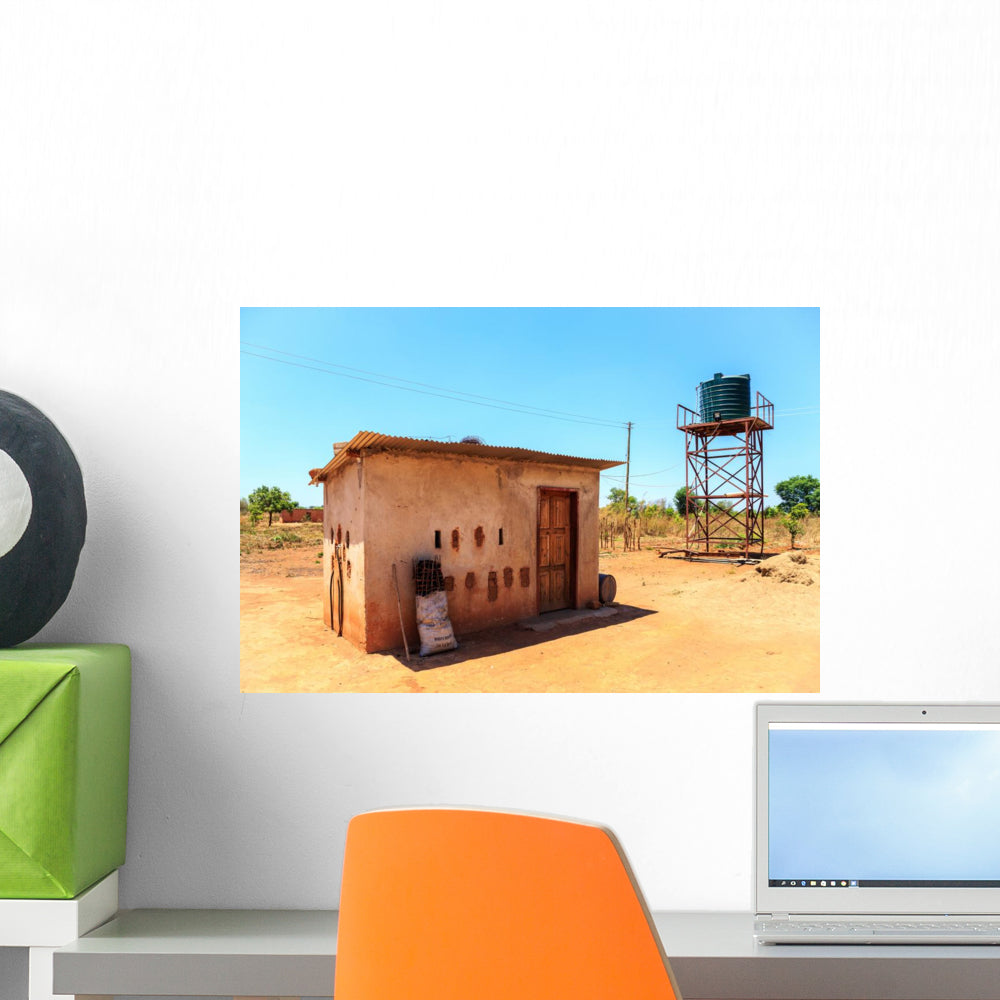 House with Water Tank Wall Mural – Wallmonkeys