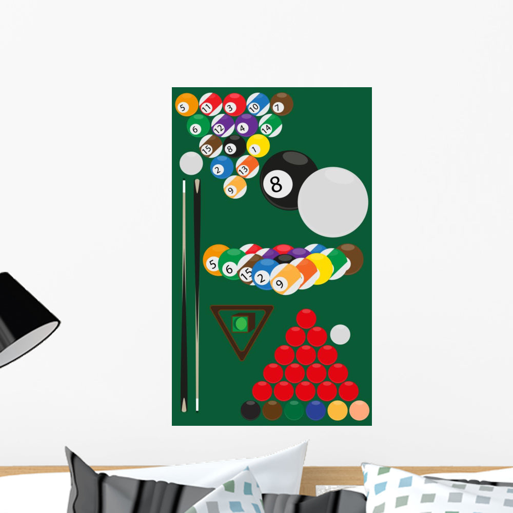 Billiard and Snooker Wall Decal - WallMonkeys.com – Wallmonkeys