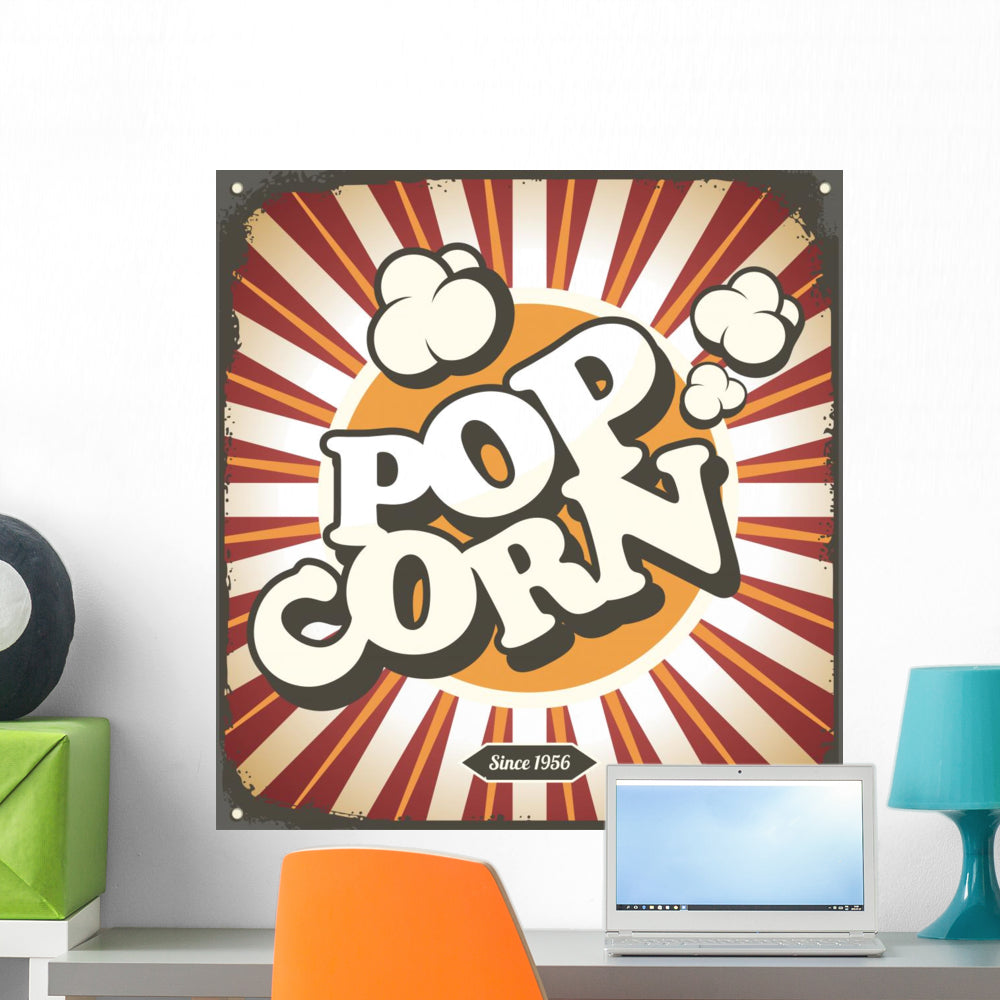 Popcorn Vintage Poster Concept Wall Decal - WallMonkeys.com – Wallmonkeys