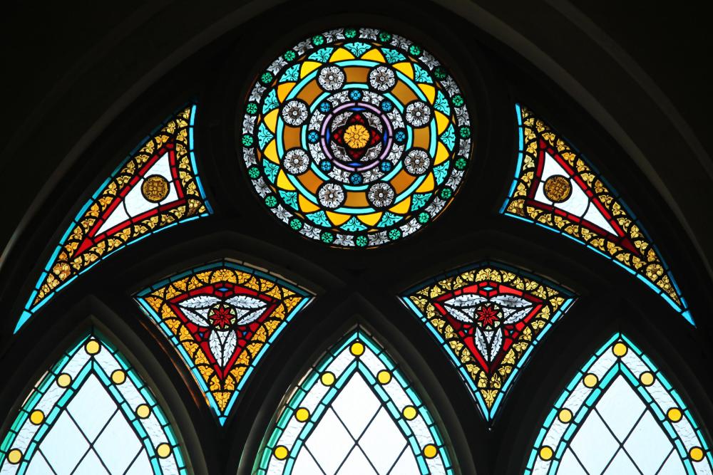 Stained Glass Window In The Riga Cathedral In Riga, Latvia. Wall Decal ...