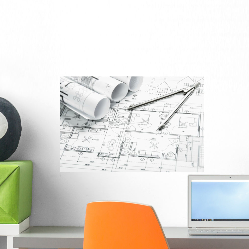 Construction Planning Drawings Wall Decal - WallMonkeys.com – Wallmonkeys