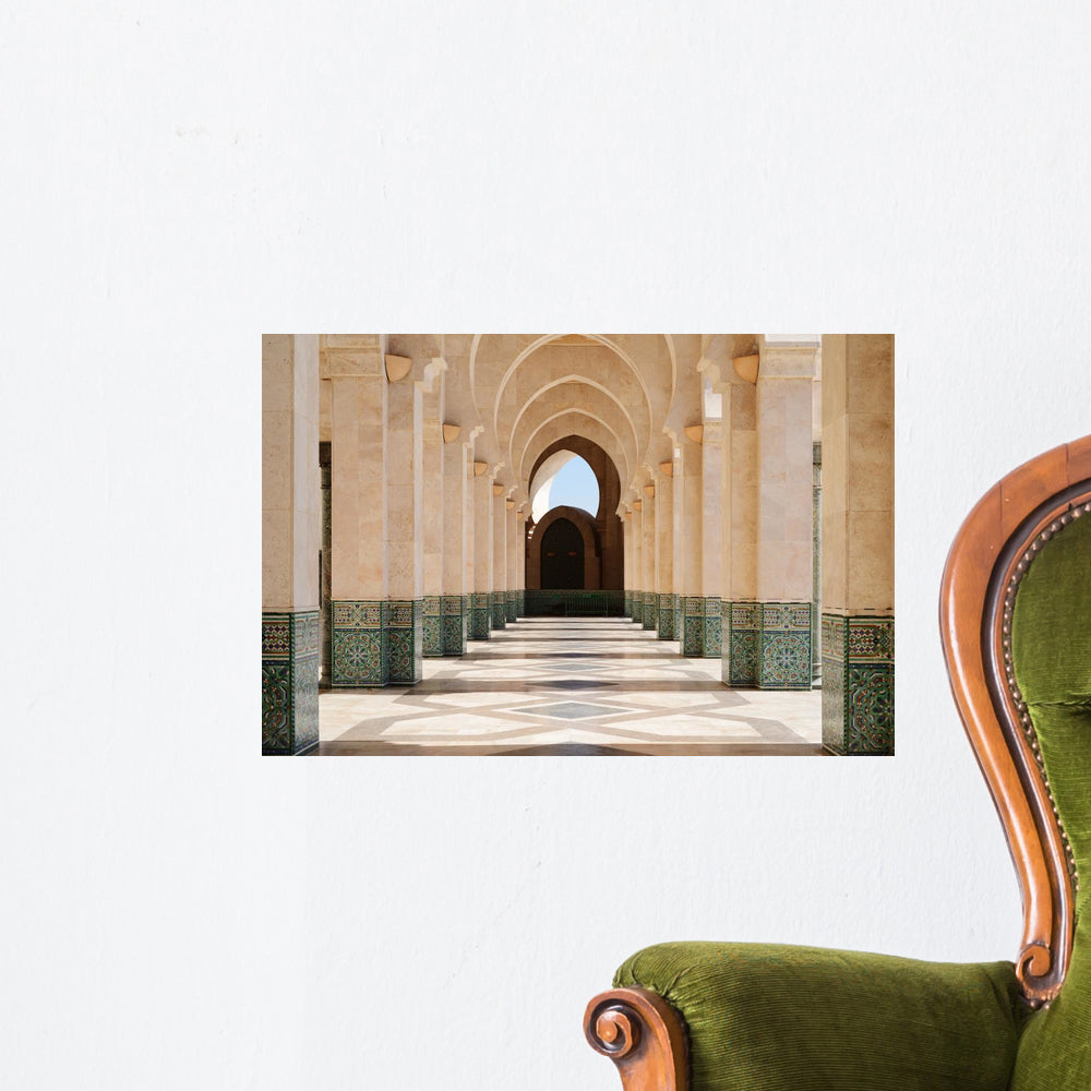 Morocco. Arcade Of Hassan Ii Mosque In Casablanca Wall Decal ...